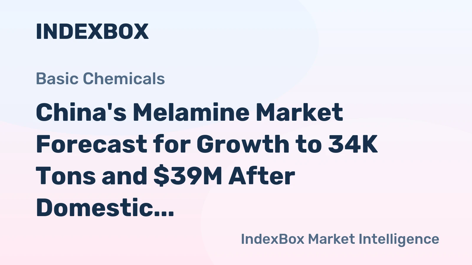 China's Melamine Market Forecast for Growth to 34K Tons and $39M After Domestic Slump