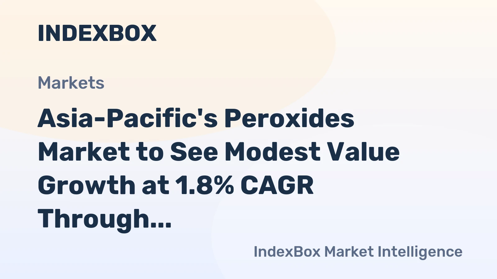 Asia-Pacific's Peroxides Market to See Modest Value Growth at 1.8% CAGR Through 2035