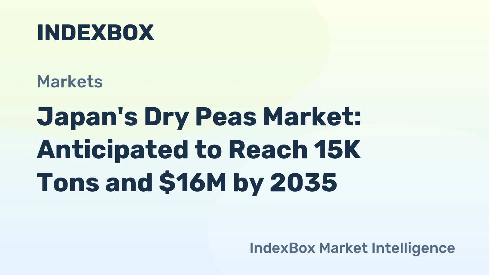 Japan's Dry Peas Market: Anticipated to Reach 15K Tons and $16M by 2035