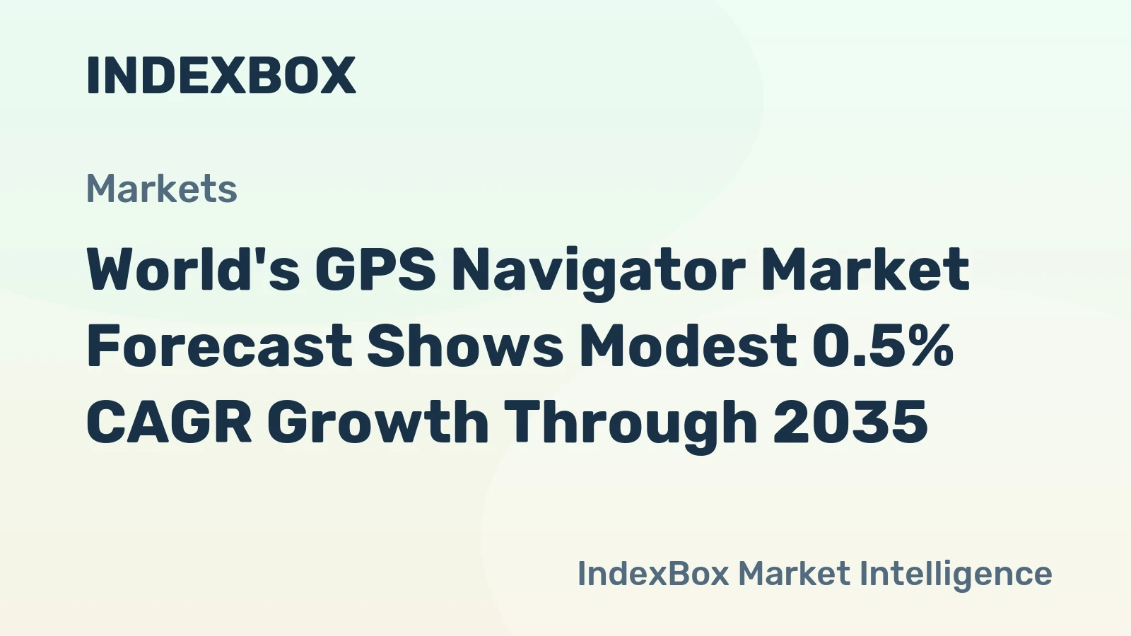 World's GPS Navigator Market Forecast Shows Modest 0.5% CAGR Growth Through 2035