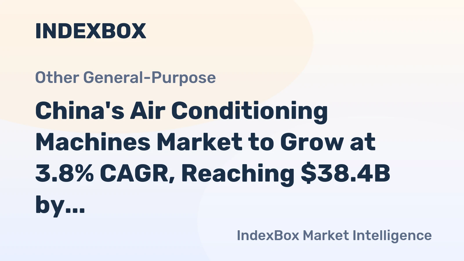 China's Air Conditioning Machines Market to Grow at 3.8% CAGR, Reaching $38.4B by 2035