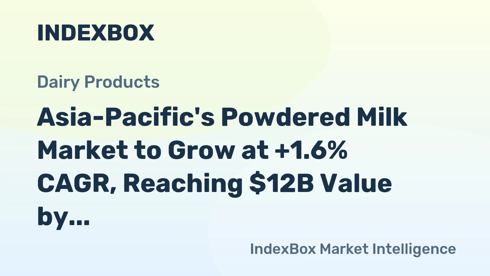 Asia-Pacific's Powdered Milk Market to Grow at +1.6% CAGR, Reaching $12B Value by 2035
