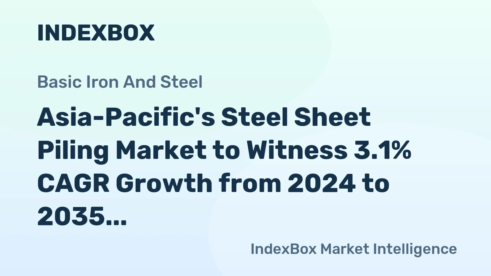 Asia-Pacific's Steel Sheet Piling Market to Witness 3.1% CAGR Growth from 2024 to 2035
