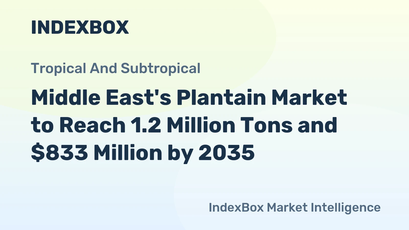 Middle East's Plantain Market to Reach 1.2 Million Tons and $833 Million by 2035
