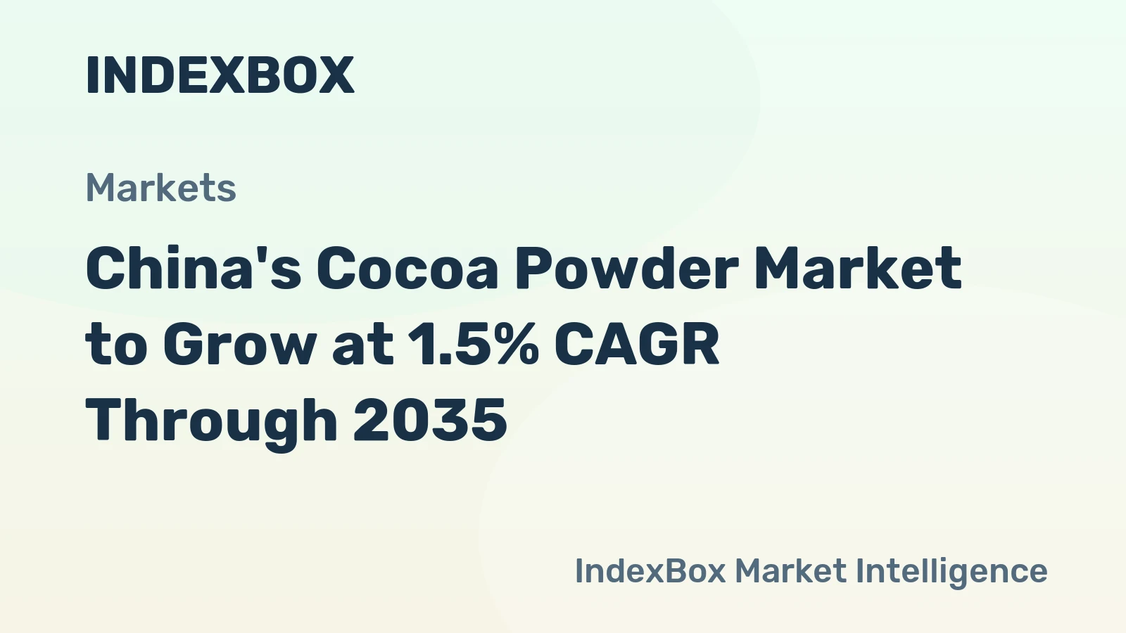 China's Cocoa Powder Market to Grow at 1.5% CAGR Through 2035