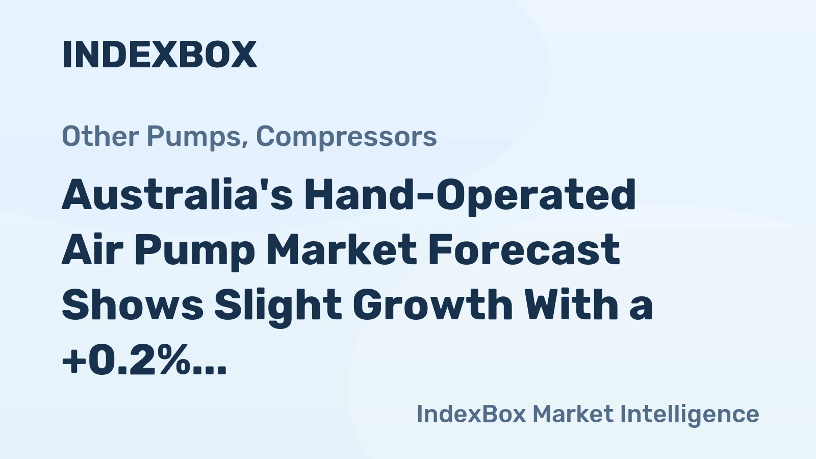 Australia's Hand-Operated Air Pump Market Forecast Shows Slight Growth With a +0.2% Volume CAGR