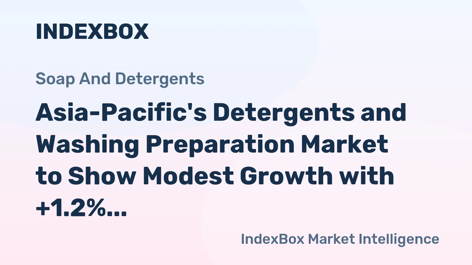 Asia-Pacific's Detergents and Washing Preparation Market to Show Modest Growth with +1.2% CAGR Through 2035