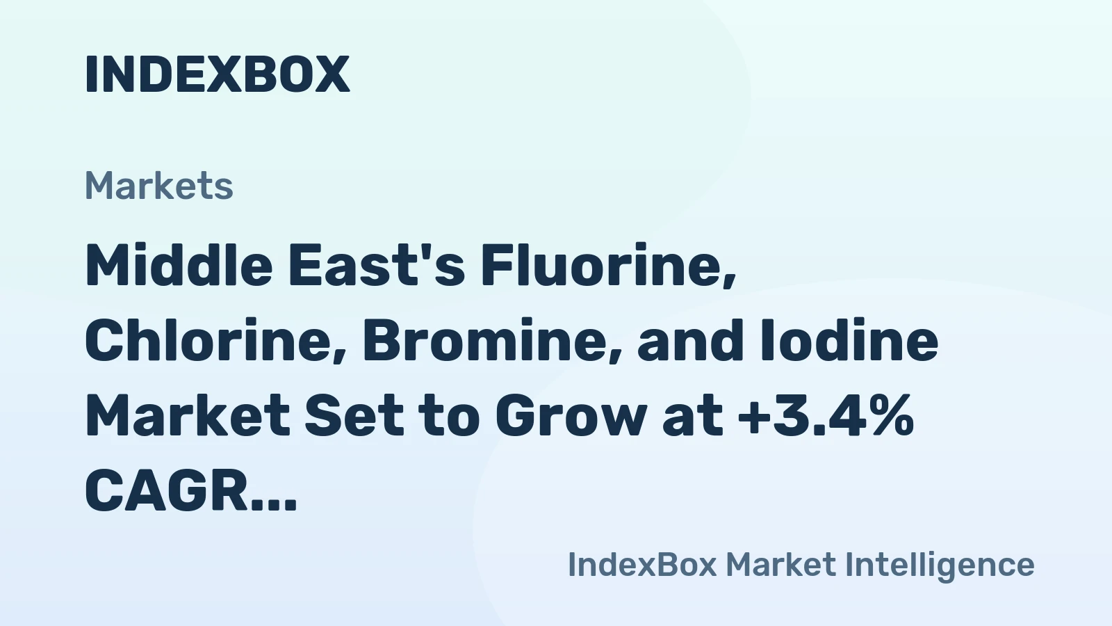 Middle East's Fluorine, Chlorine, Bromine, and Iodine Market Set to Grow at +3.4% CAGR from 2024 to 2035
