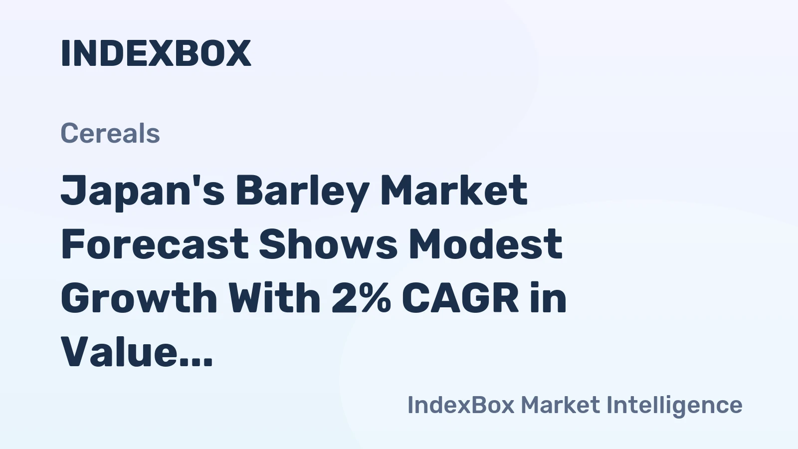 Japan's Barley Market Forecast Shows Modest Growth With 2% CAGR in Value Through 2035