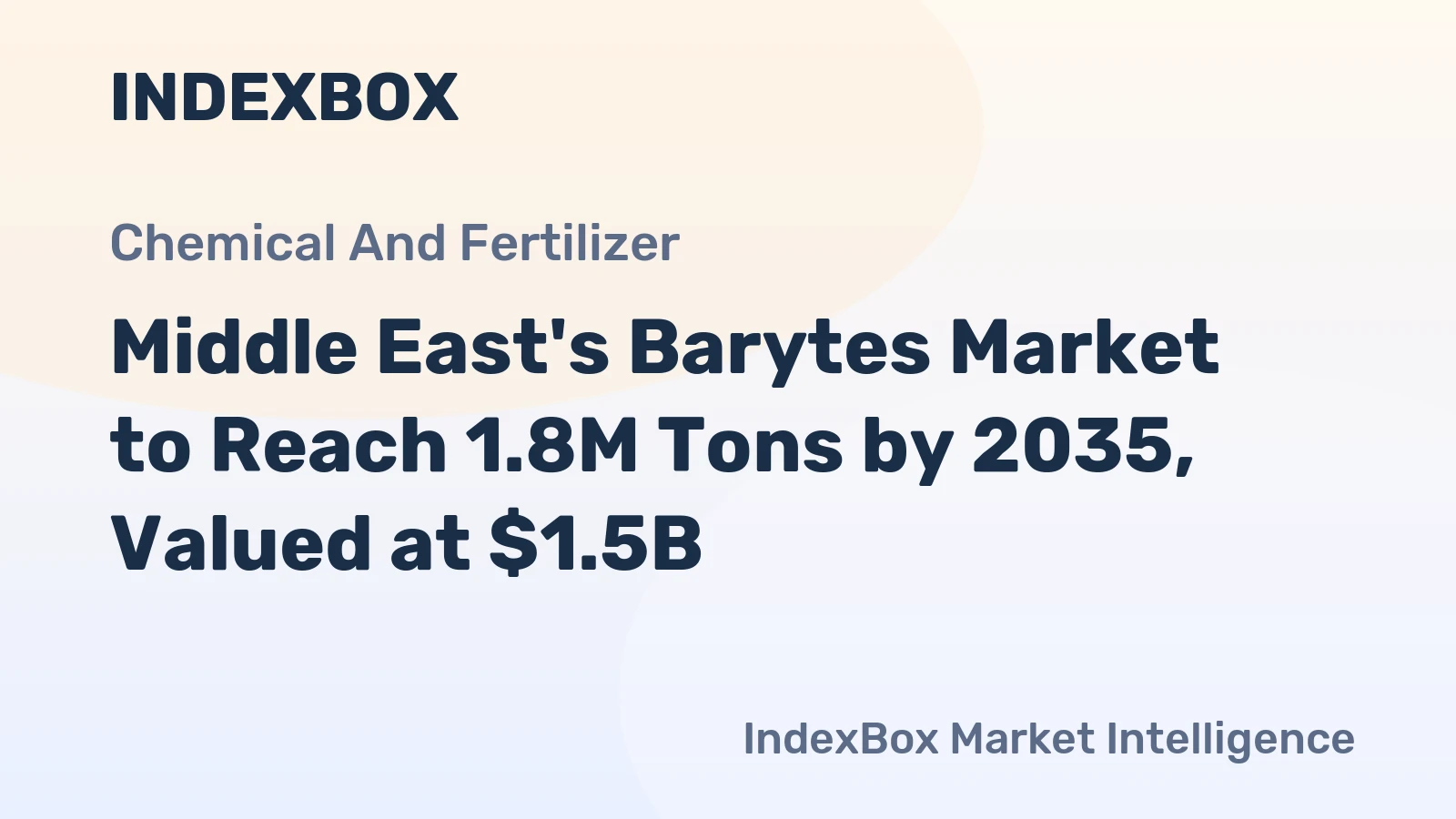 Middle East's Barytes Market to Reach 1.8M Tons by 2035, Valued at $1.5B