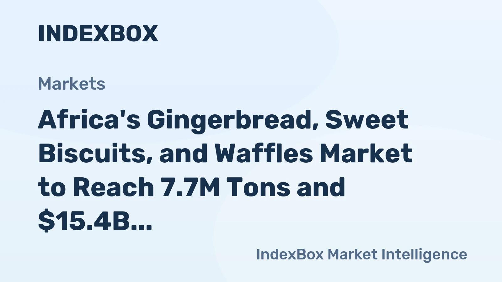 Africa's Gingerbread, Sweet Biscuits, and Waffles Market to Reach 7.7M Tons and $15.4B by 2035