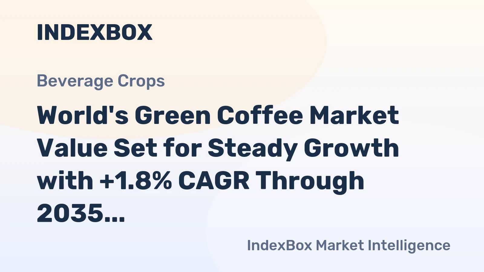 World's Green Coffee Market Value Set for Steady Growth with +1.8% CAGR Through 2035