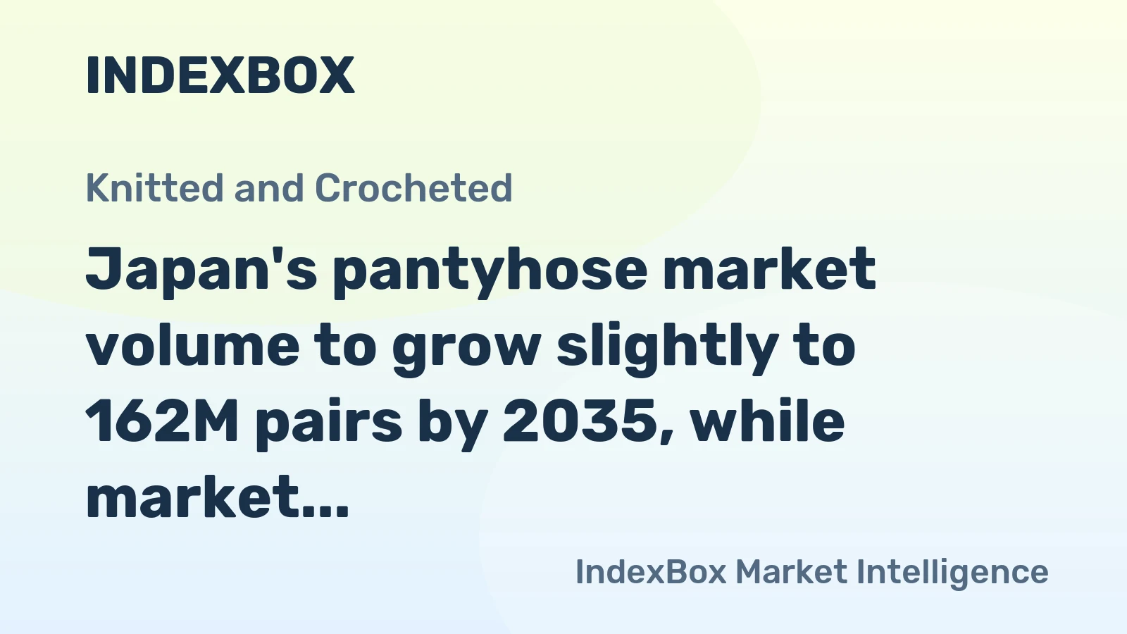Japan's pantyhose market volume to grow slightly to 162M pairs by 2035, while market value is forecast to decline to $5.9B.