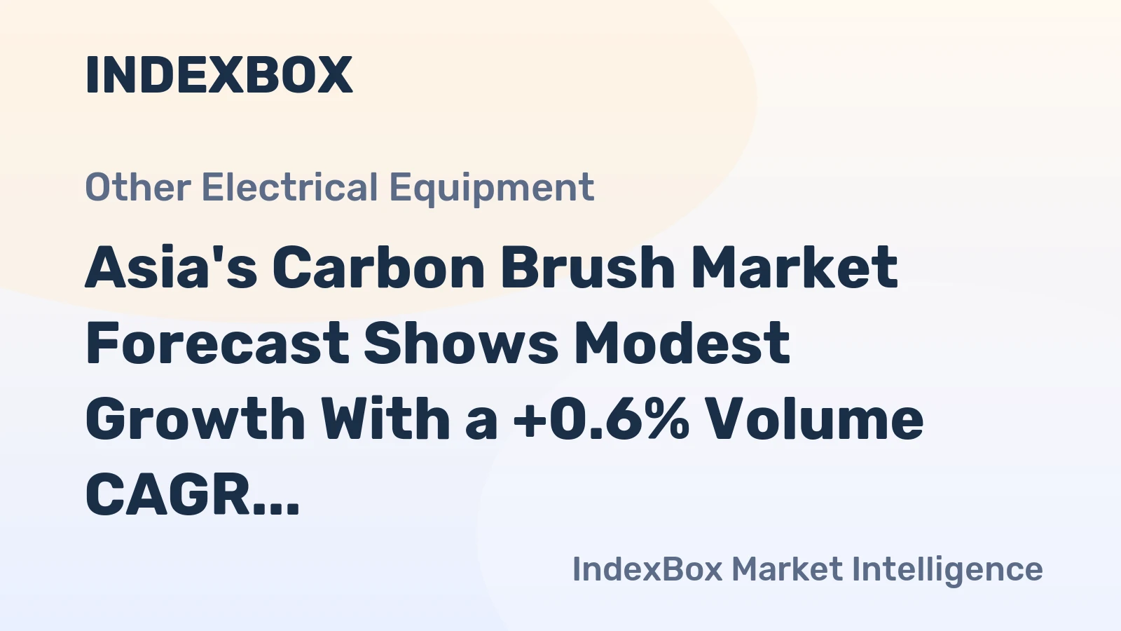Asia's Carbon Brush Market Forecast Shows Modest Growth With a +0.6% Volume CAGR Through 2035