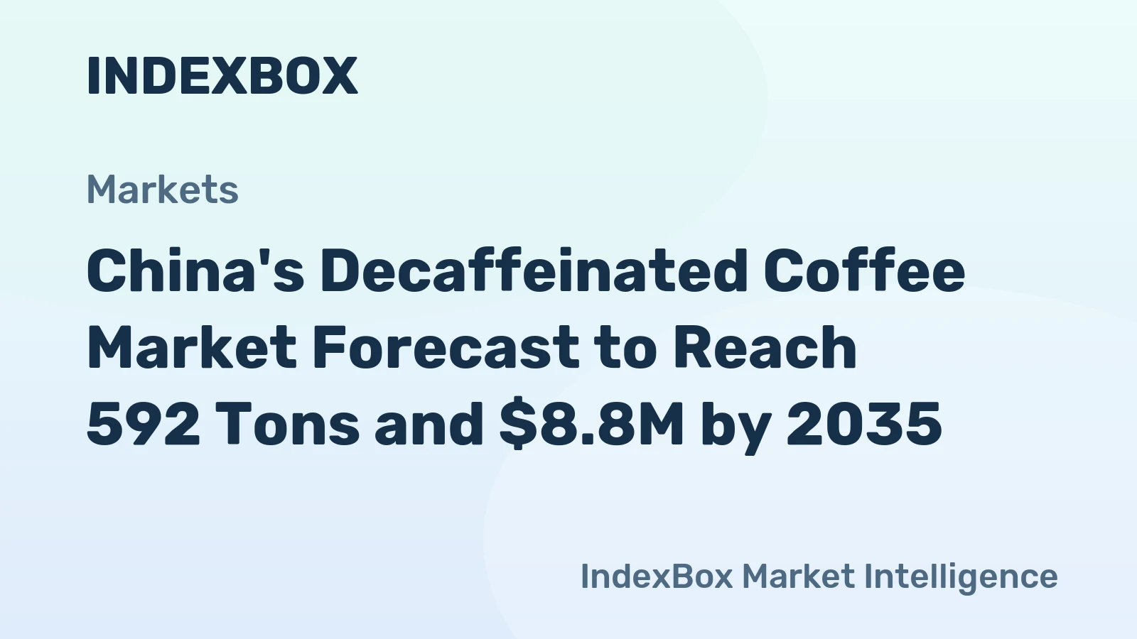 China's Decaffeinated Coffee Market Forecast to Reach 592 Tons and $8.8M by 2035
