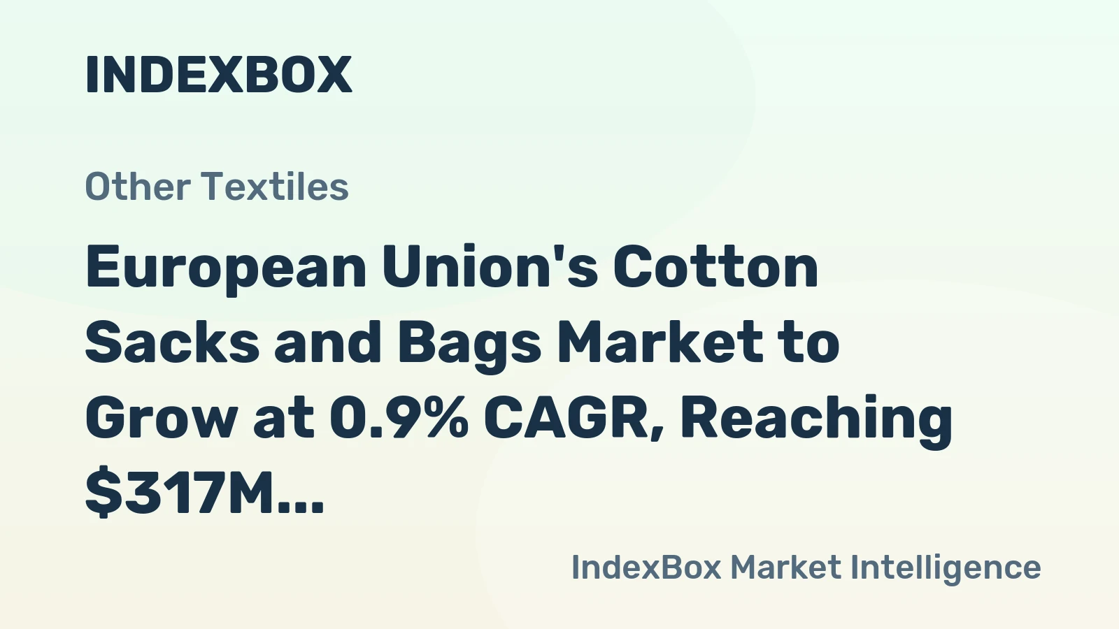European Union's Cotton Sacks and Bags Market to Grow at 0.9% CAGR, Reaching $317M by 2035