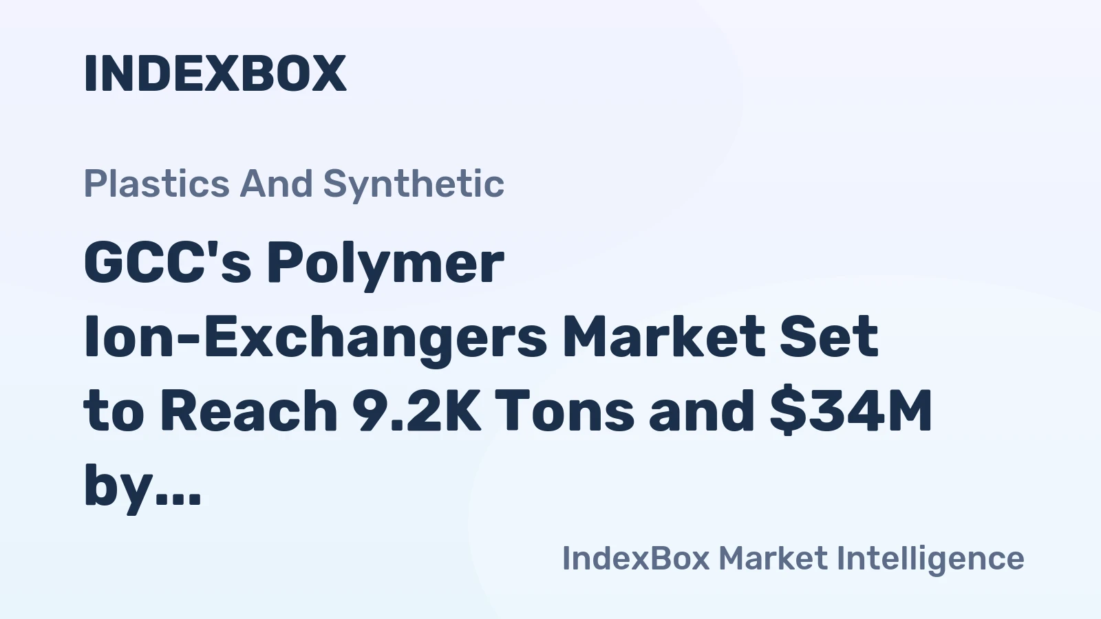 GCC's Polymer Ion-Exchangers Market Set to Reach 9.2K Tons and $34M by 2035