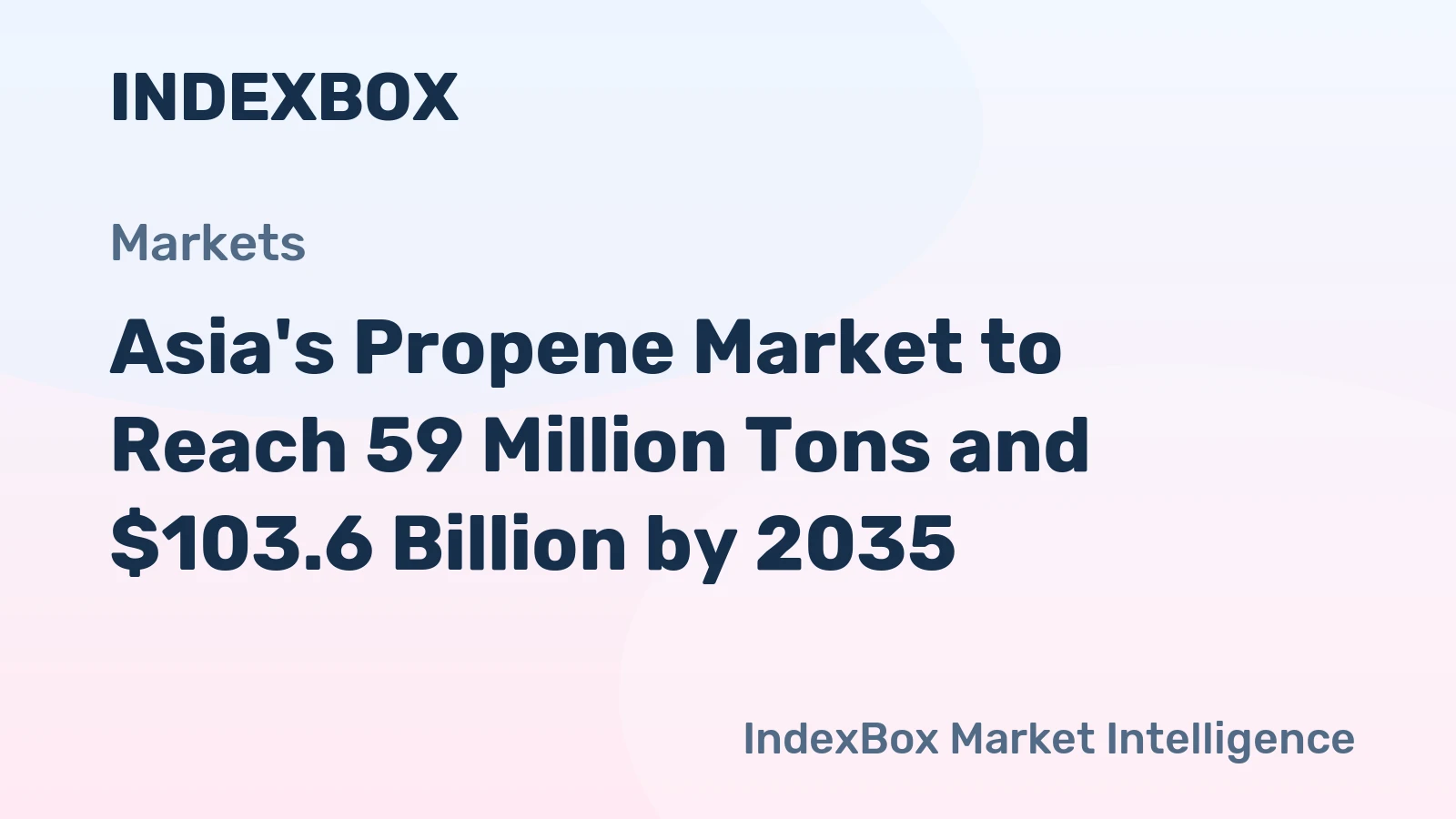 Asia's Propene Market to Reach 59 Million Tons and $103.6 Billion by 2035