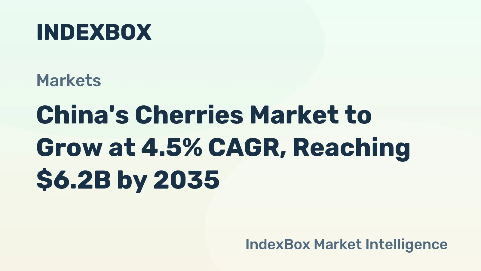 China's Cherries Market to Grow at 4.5% CAGR, Reaching $6.2B by 2035