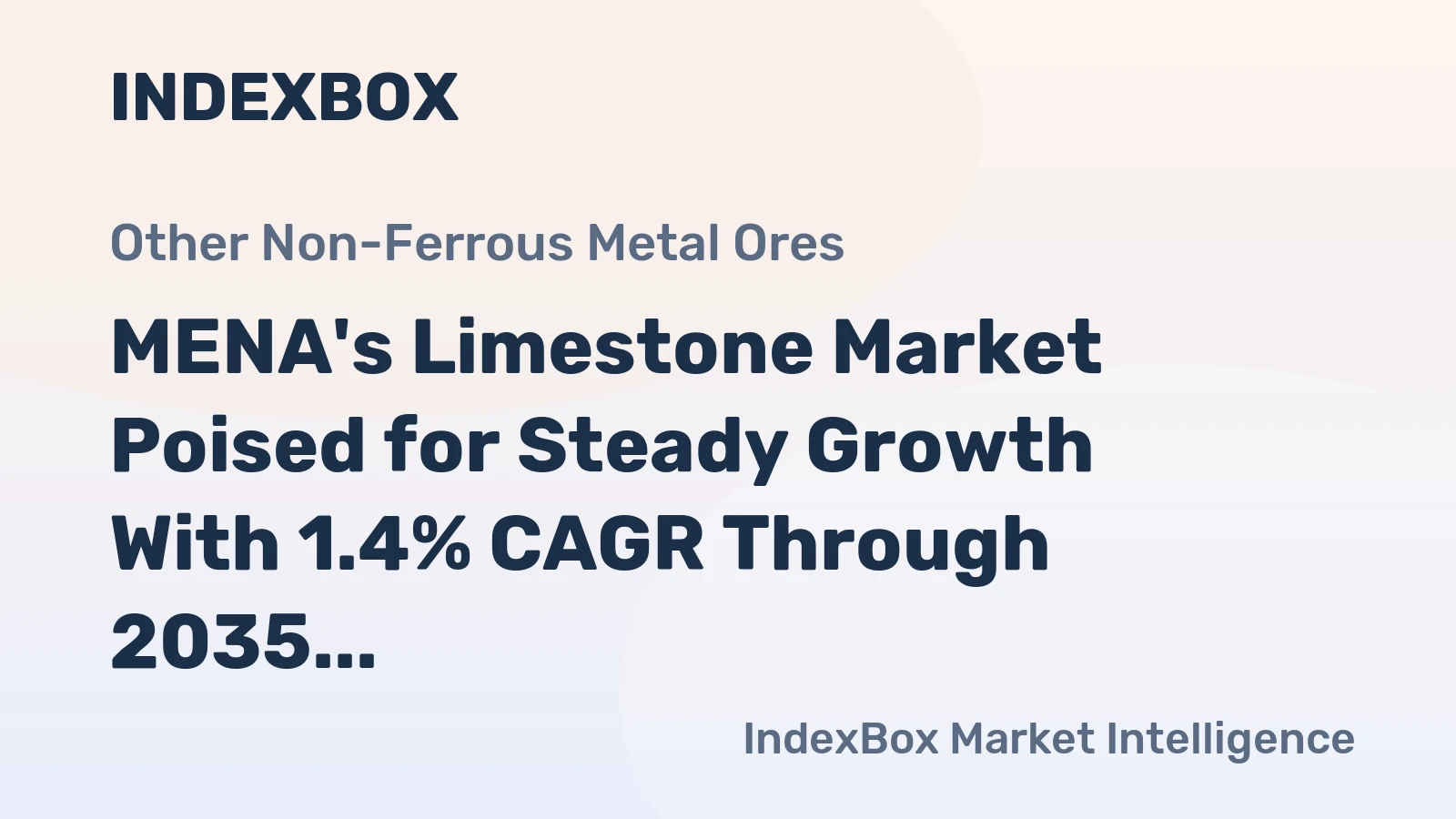 MENA's Limestone Market Poised for Steady Growth With 1.4% CAGR Through 2035