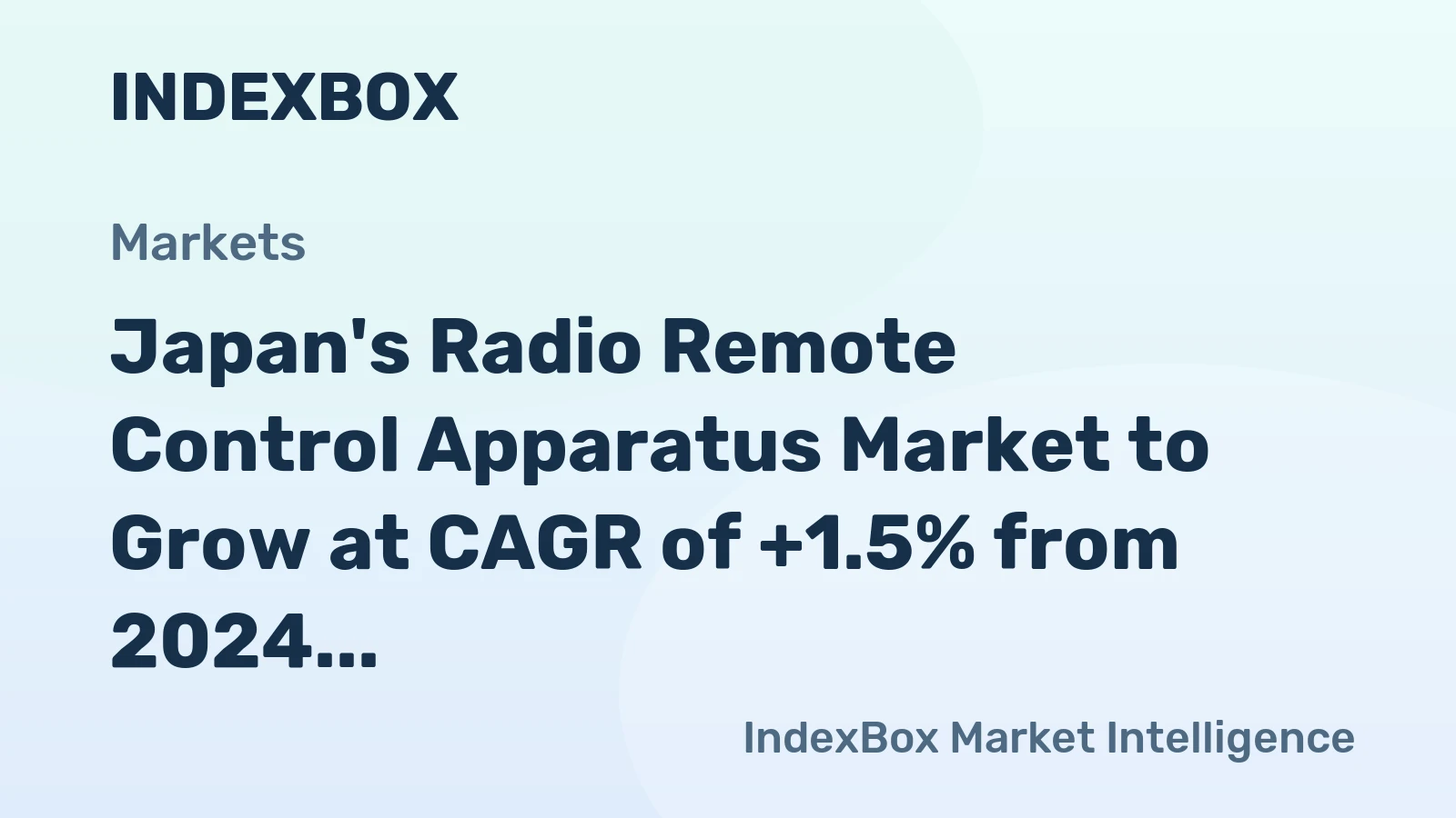 Japan's Radio Remote Control Apparatus Market to Grow at CAGR of +1.5% from 2024 to 2035, Reaching 12M Units by 2035