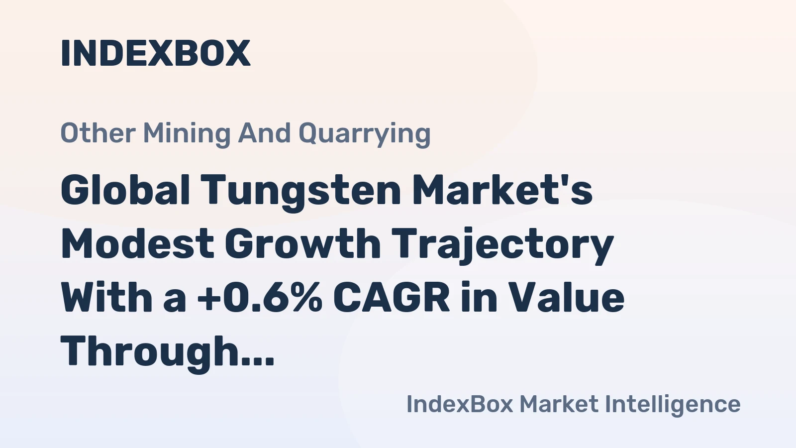Global Tungsten Market's Modest Growth Trajectory With a +0.6% CAGR in Value Through 2035