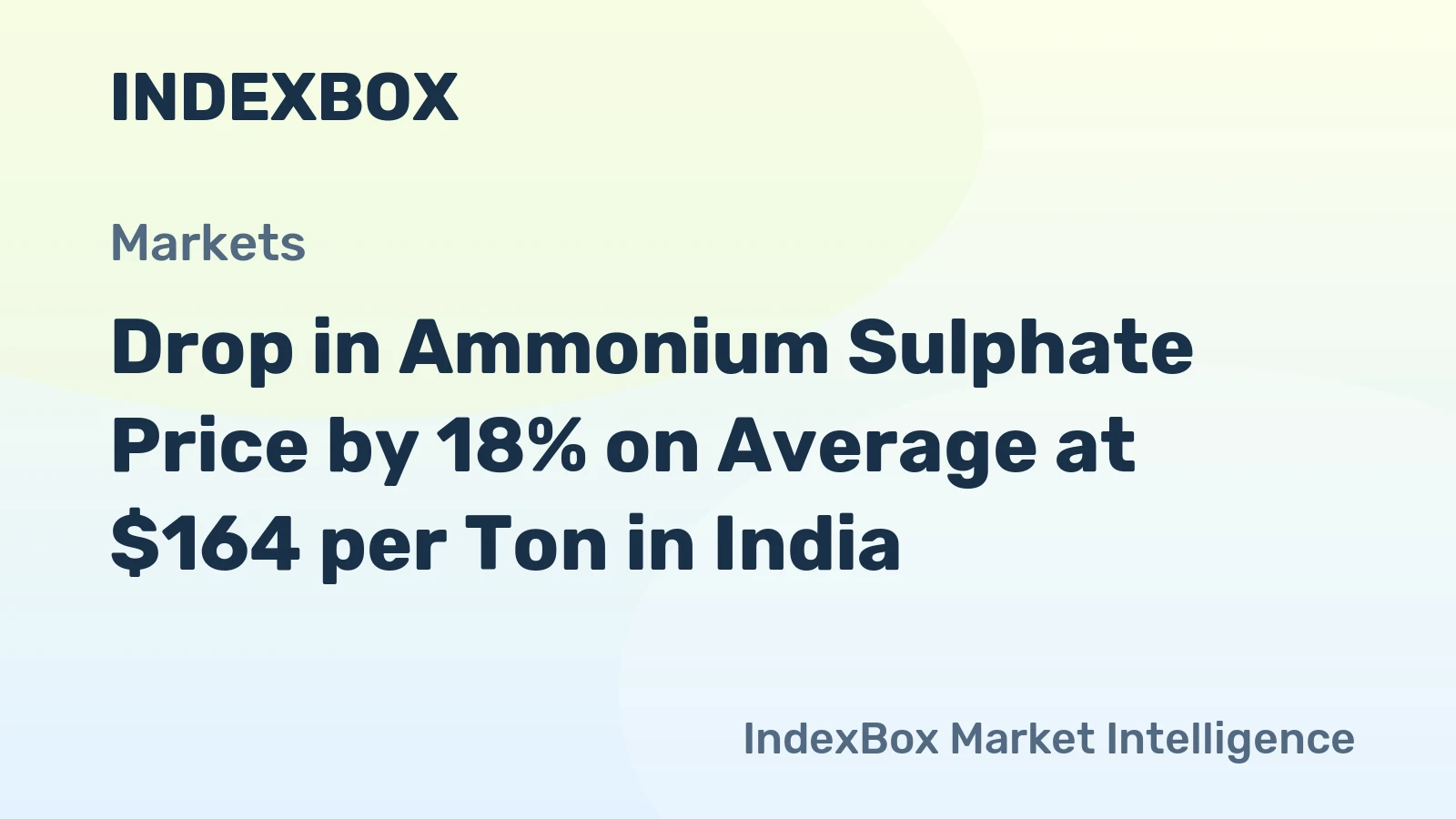 Drop in Ammonium Sulphate Price by 18% on Average at $164 per Ton in India