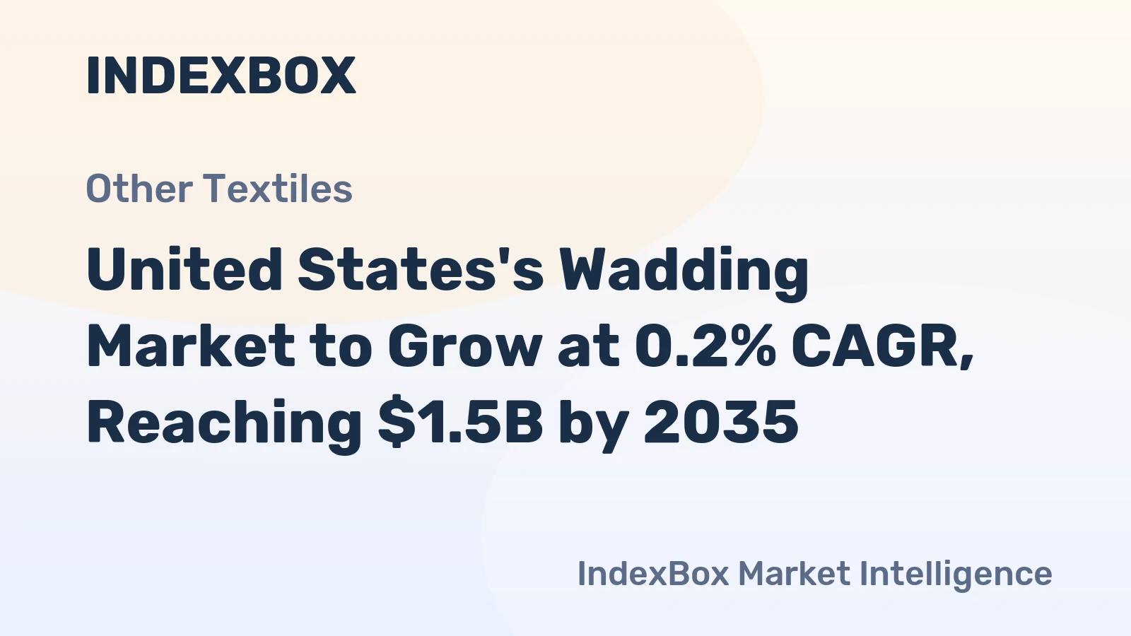 United States's Wadding Market to Grow at 0.2% CAGR, Reaching $1.5B by 2035