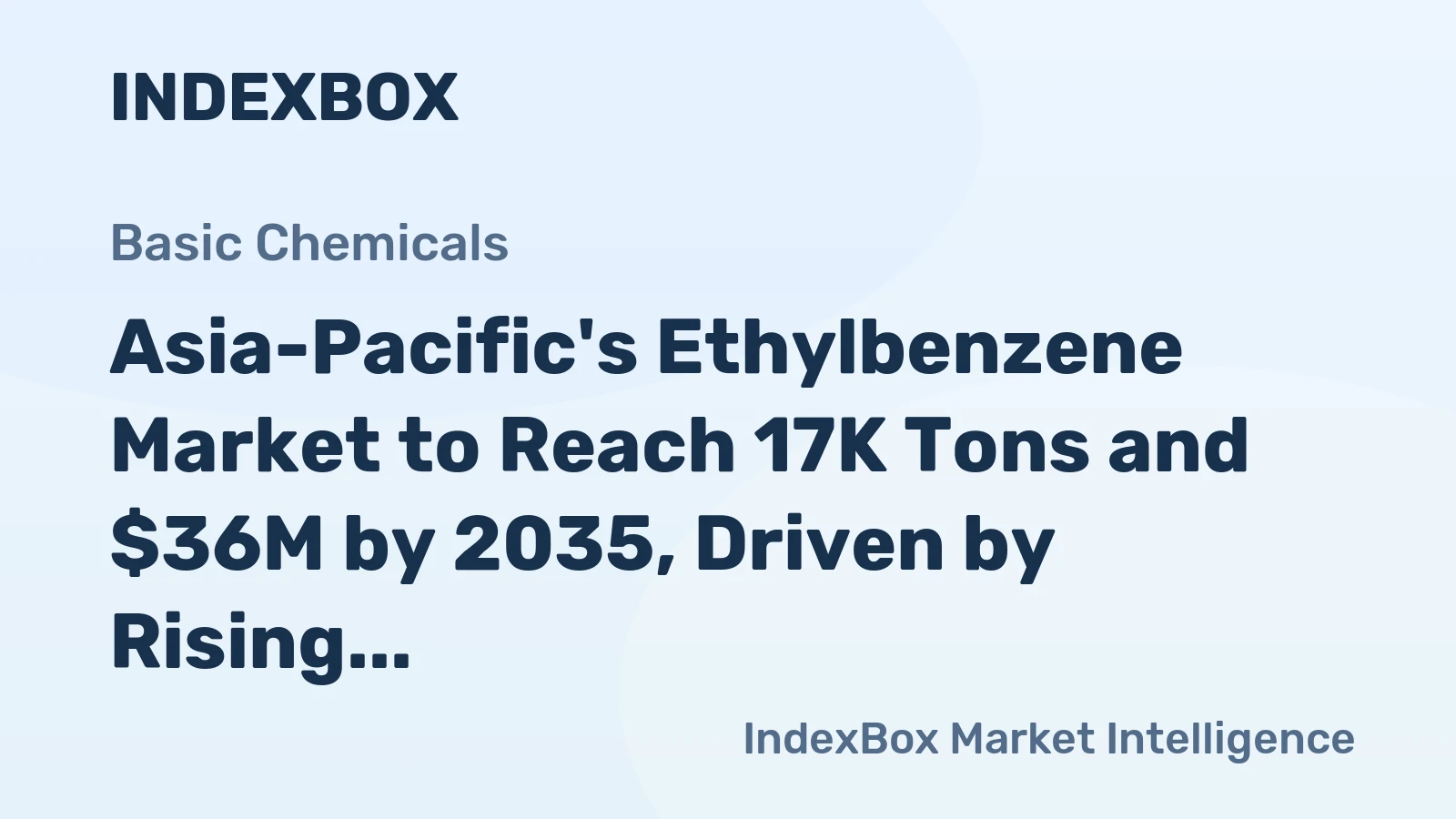 Asia-Pacific's Ethylbenzene Market to Reach 17K Tons and $36M by 2035, Driven by Rising Demand