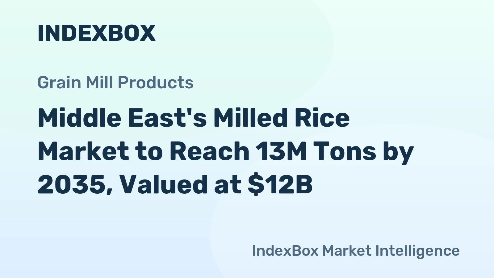 Middle East's Milled Rice Market to Reach 13M Tons by 2035, Valued at $12B