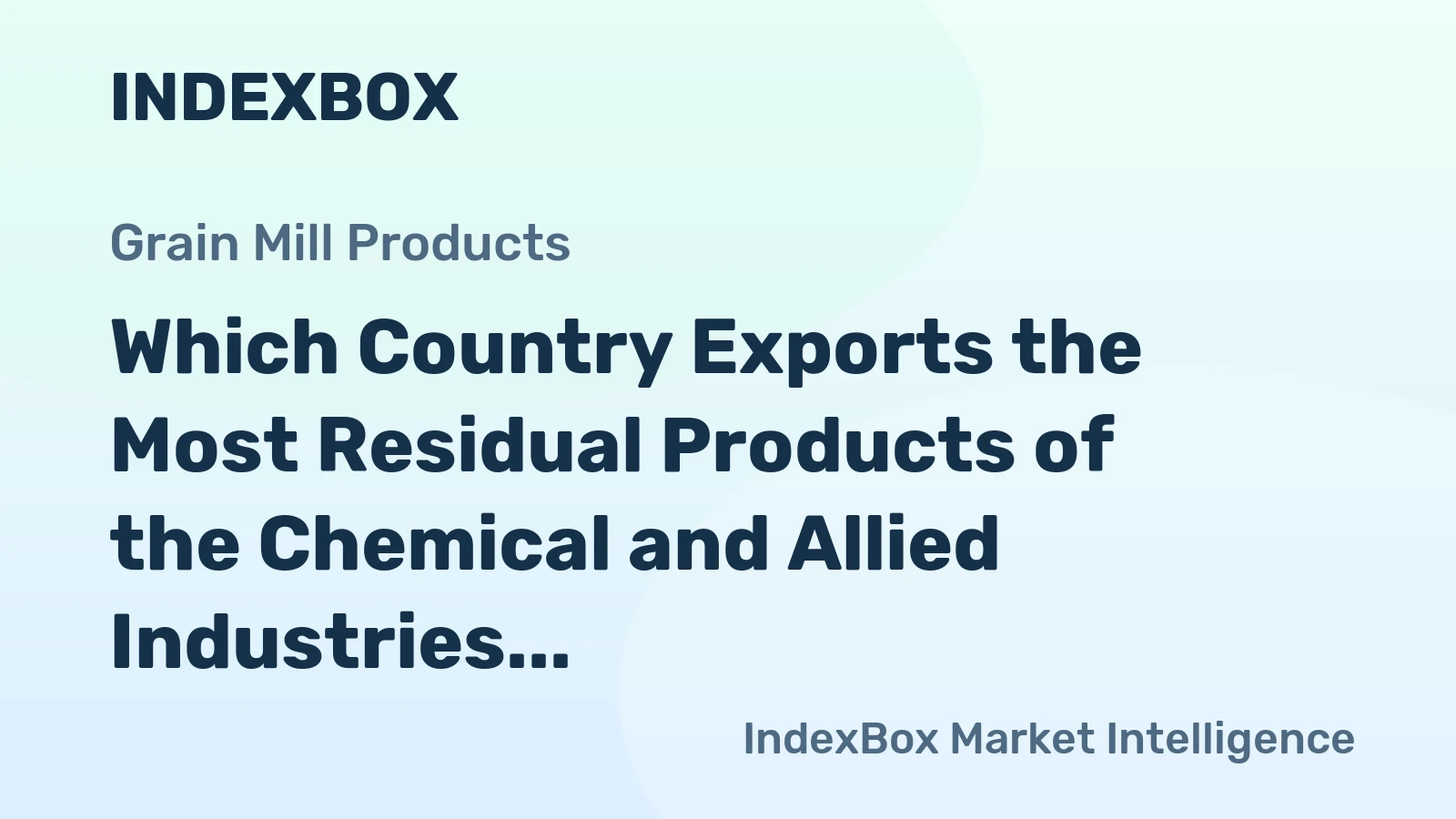 Which Country Exports the Most Residual Products of the Chemical and Allied Industries in the World?