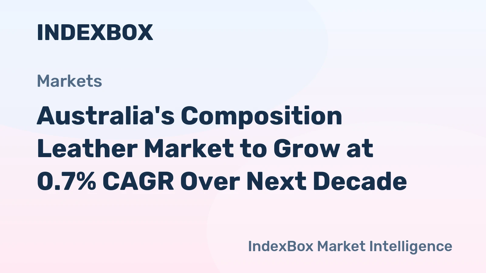 Australia's Composition Leather Market to Grow at 0.7% CAGR Over Next Decade