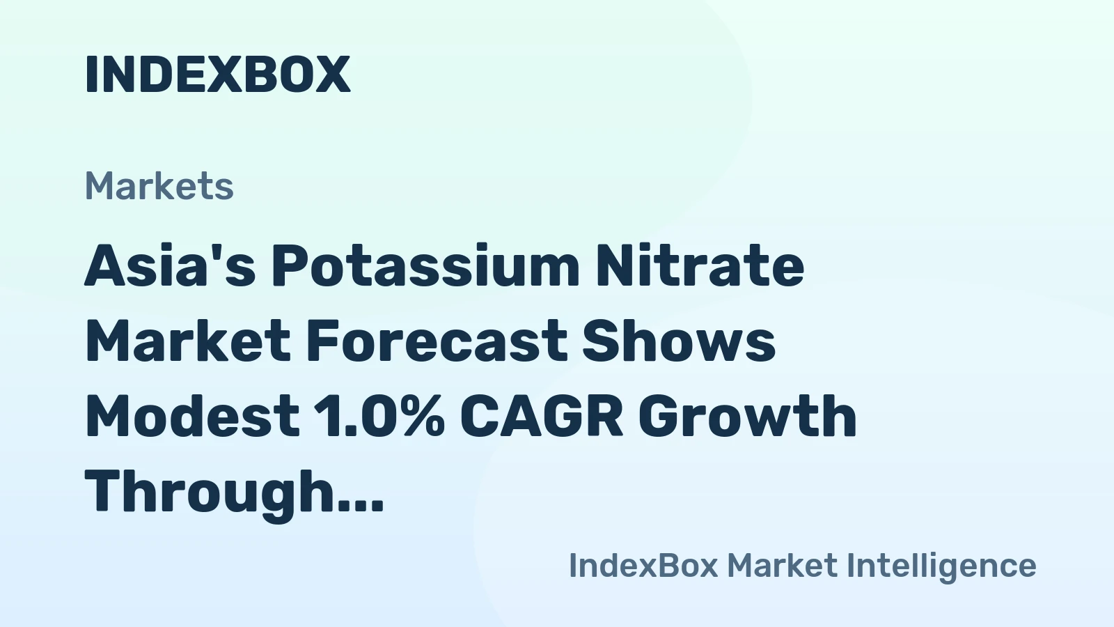 Asia's Potassium Nitrate Market Forecast Shows Modest 1.0% CAGR Growth Through 2035
