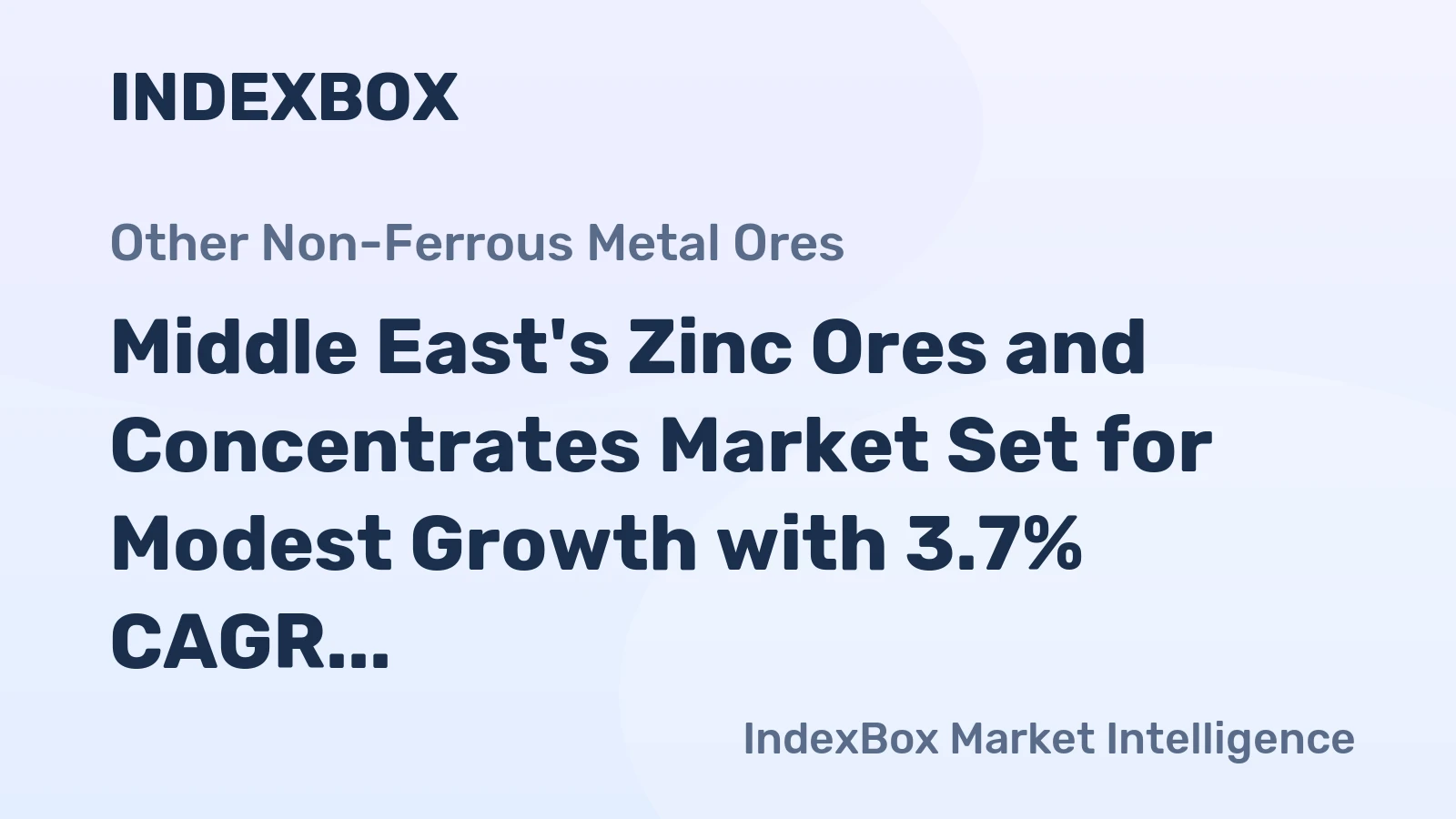 Middle East's Zinc Ores and Concentrates Market Set for Modest Growth with 3.7% CAGR in Value