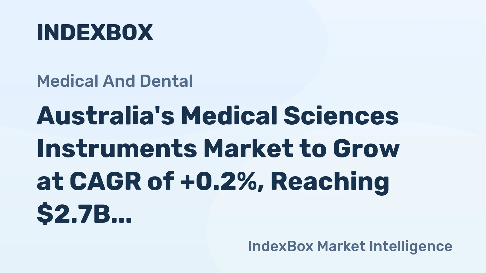 Australia's Medical Sciences Instruments Market to Grow at CAGR of +0.2%, Reaching $2.7B by 2035