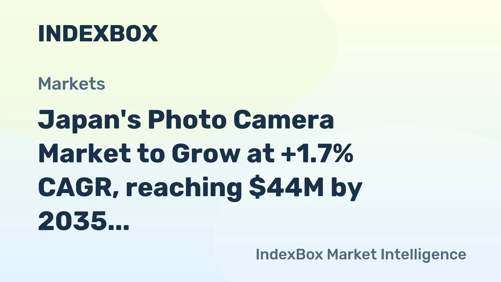 Japan's Photo Camera Market to Grow at +1.7% CAGR, reaching $44M by 2035