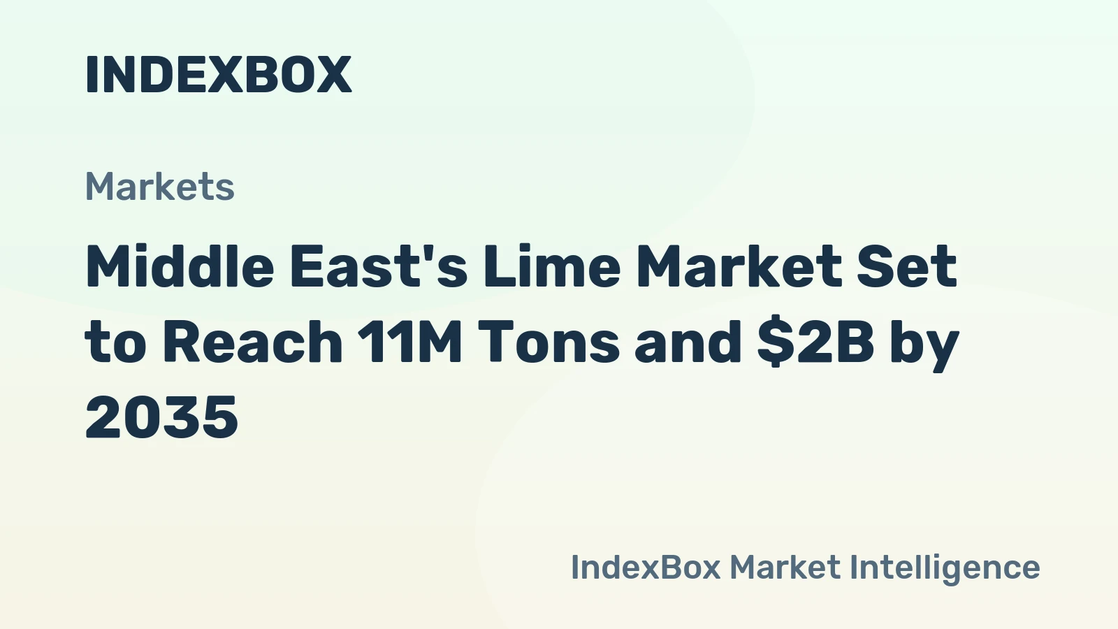 Middle East's Lime Market Set to Reach 11M Tons and $2B by 2035