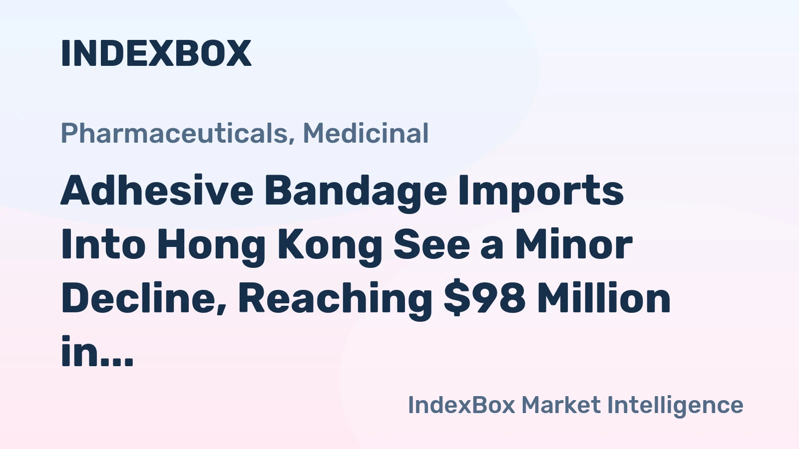 Adhesive Bandage Imports Into Hong Kong See a Minor Decline, Reaching $98 Million in 2024