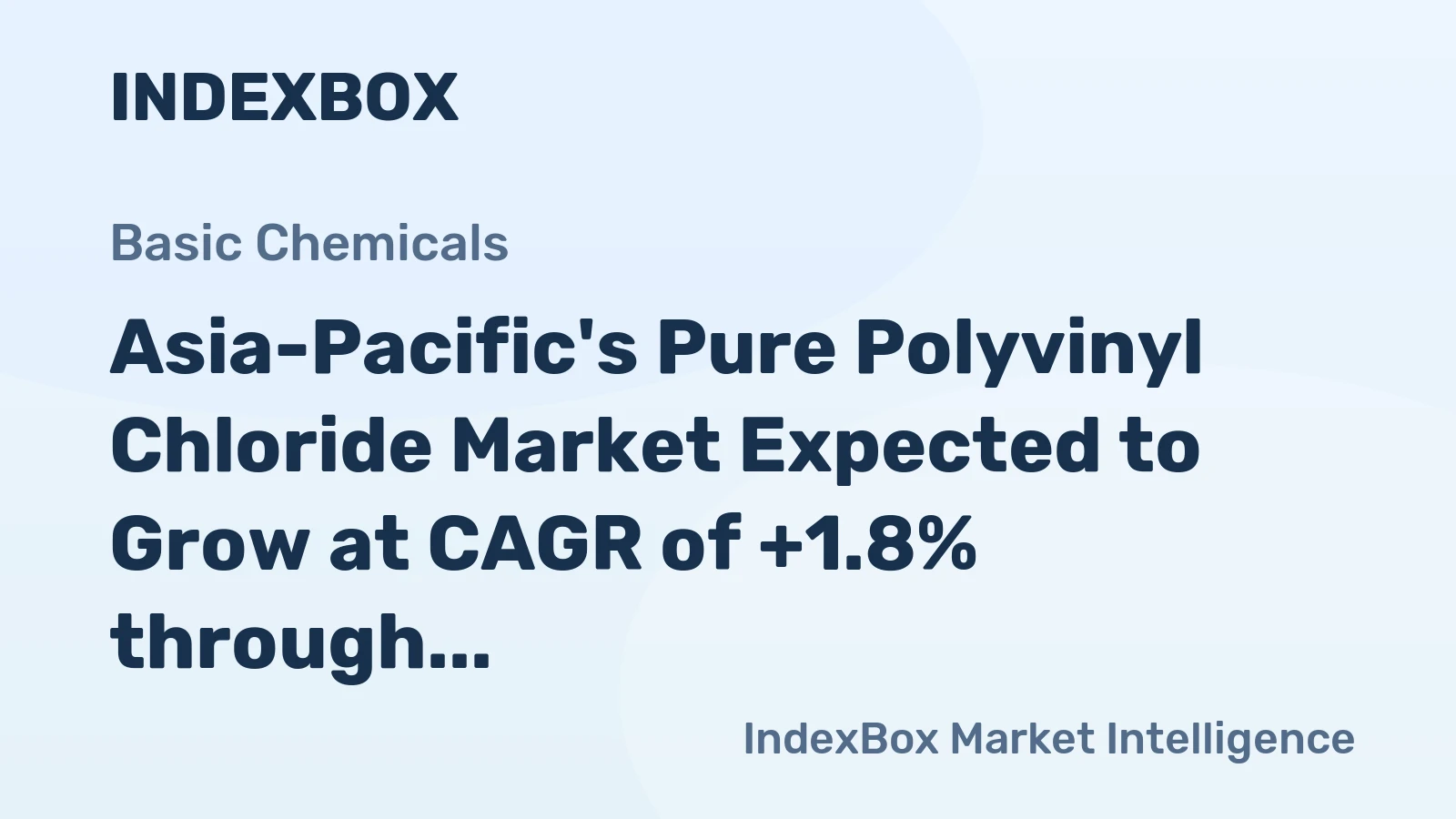 Asia-Pacific's Pure Polyvinyl Chloride Market Expected to Grow at CAGR of +1.8% through 2035, Reaching $24.2B in Value