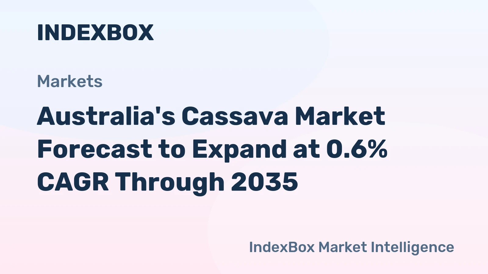 Australia's Cassava Market Forecast to Expand at 0.6% CAGR Through 2035