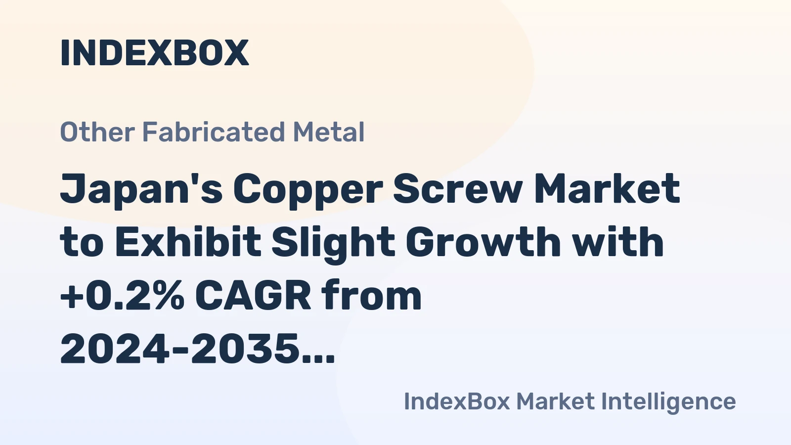Japan's Copper Screw Market to Exhibit Slight Growth with +0.2% CAGR from 2024-2035, Reaching $248M