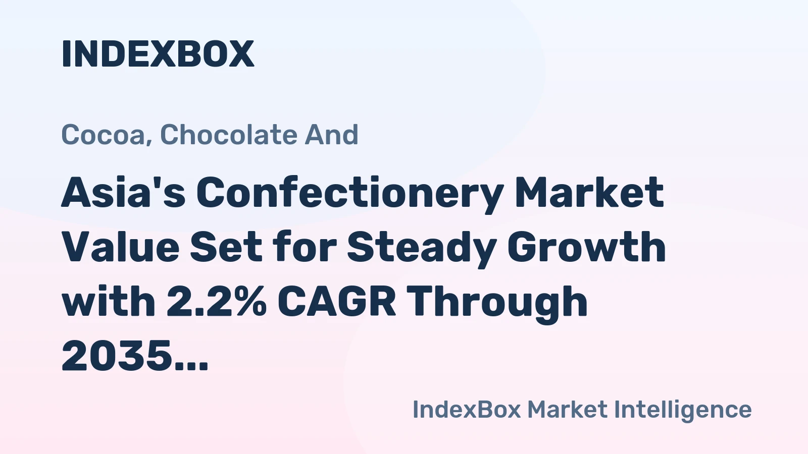 Asia's Confectionery Market Value Set for Steady Growth with 2.2% CAGR Through 2035