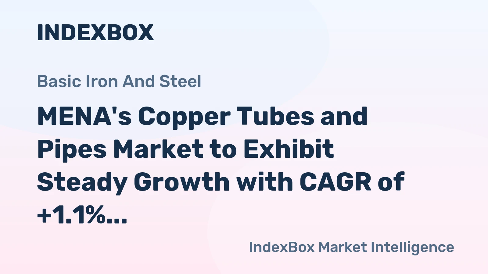 MENA's Copper Tubes and Pipes Market to Exhibit Steady Growth with CAGR of +1.1% over Next Decade