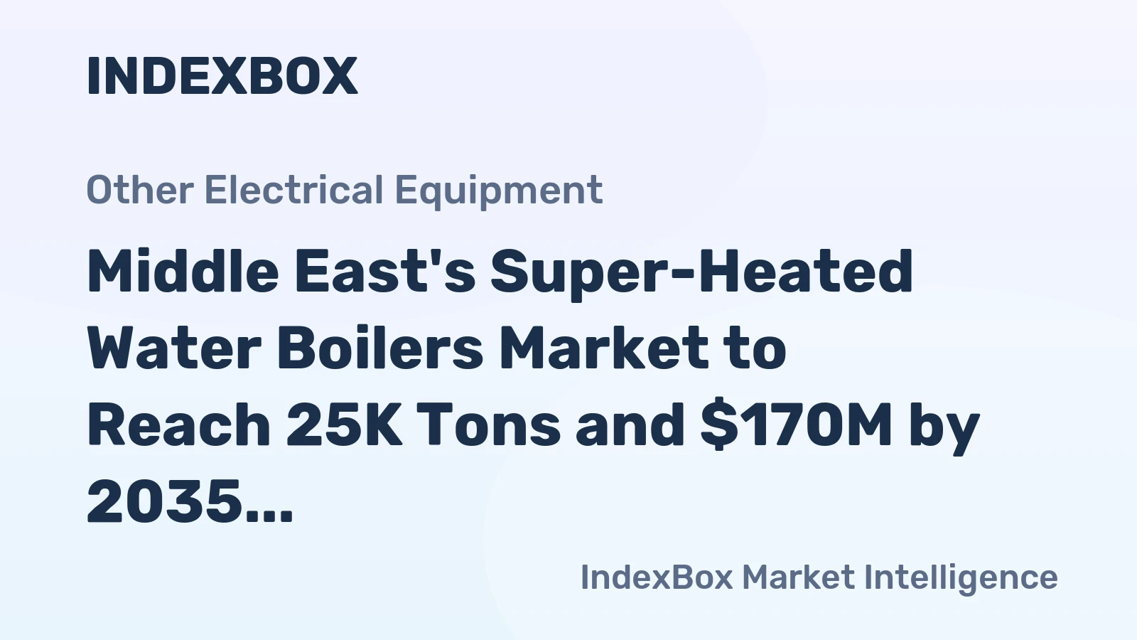 Middle East's Super-Heated Water Boilers Market to Reach 25K Tons and $170M by 2035