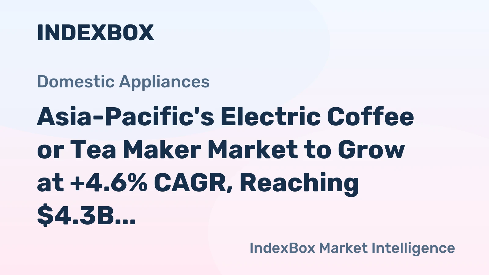 Asia-Pacific's Electric Coffee or Tea Maker Market to Grow at +4.6% CAGR, Reaching $4.3B by 2035