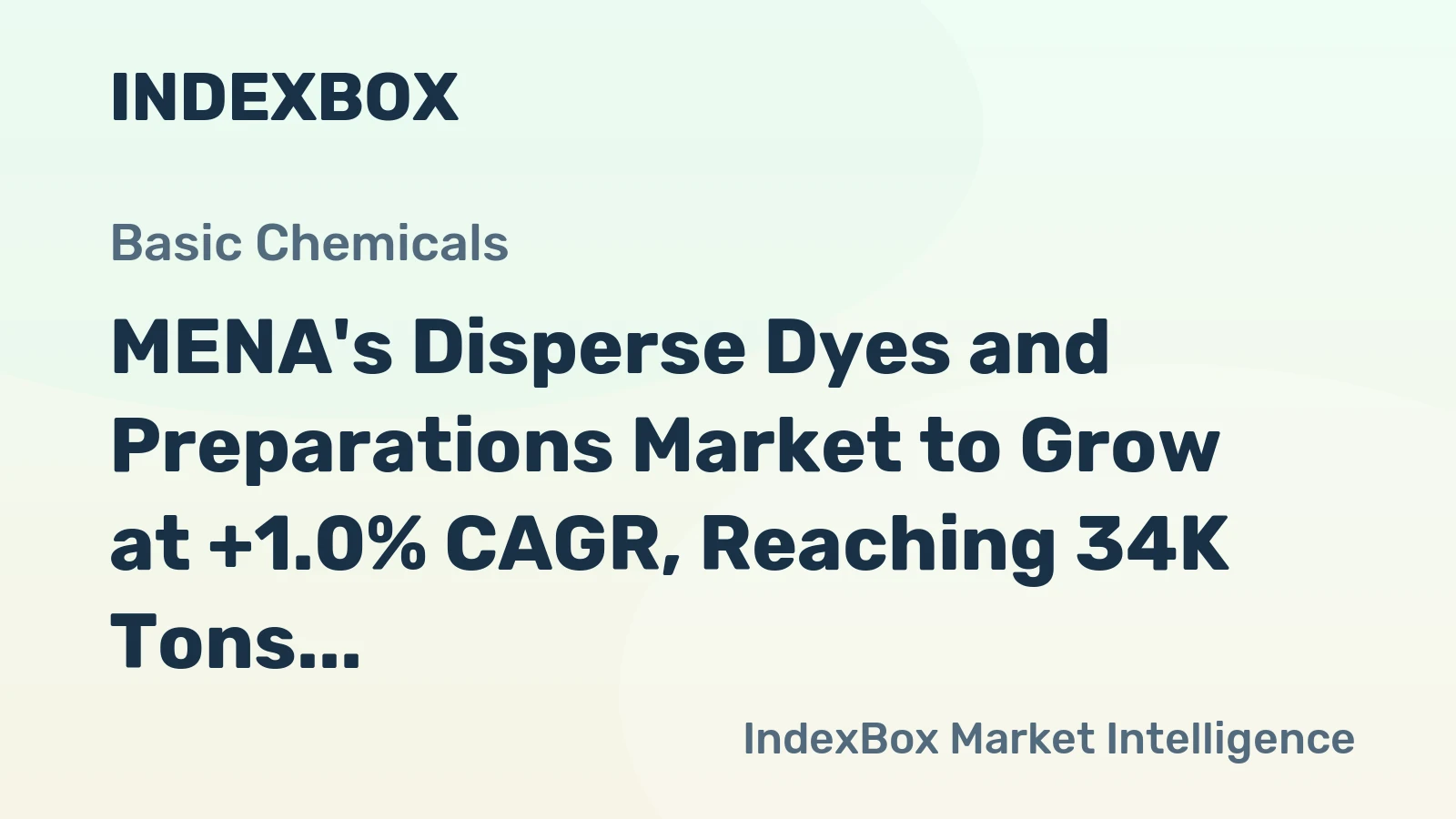 MENA's Disperse Dyes and Preparations Market to Grow at +1.0% CAGR, Reaching 34K Tons by 2035