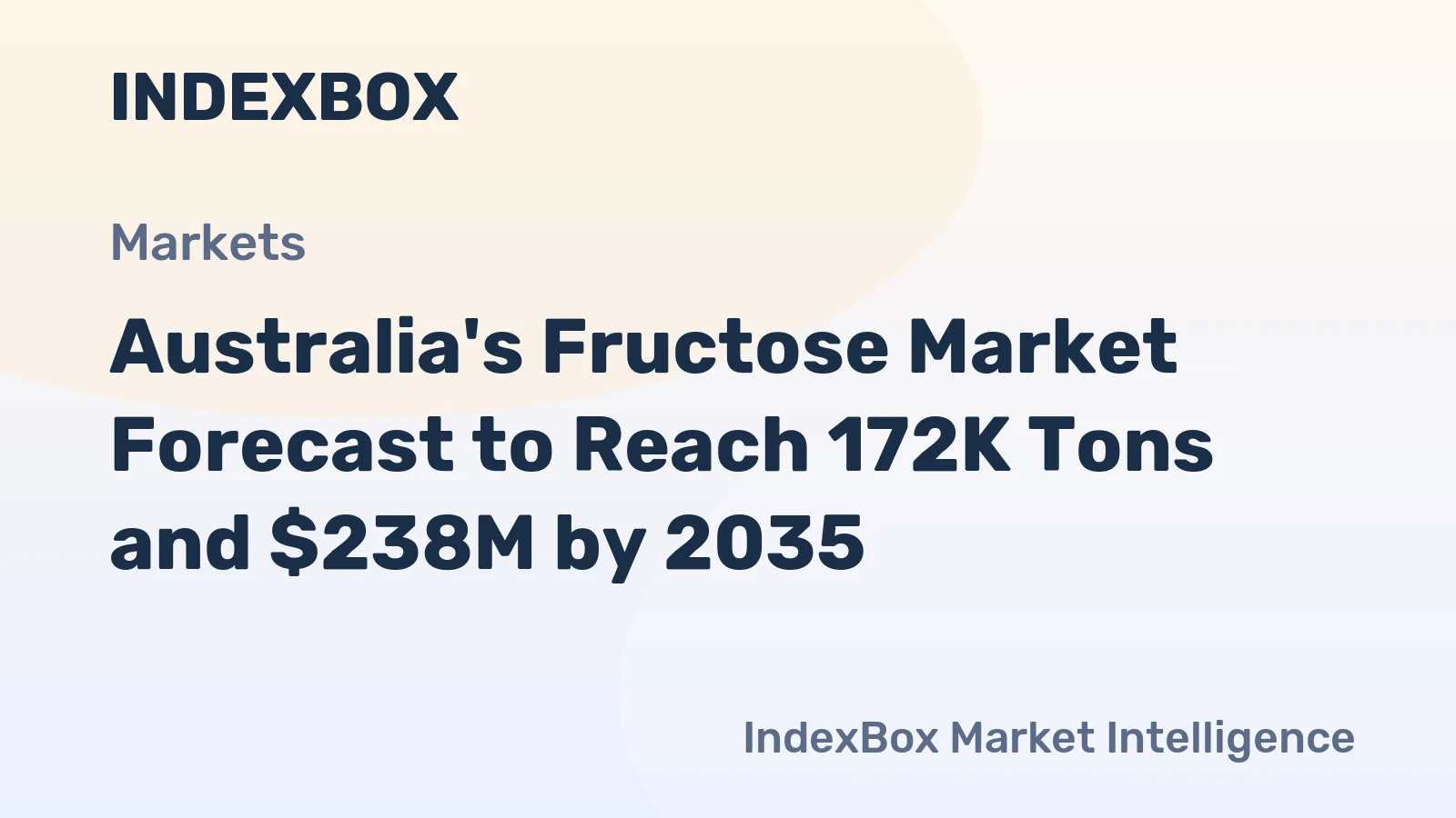 Australia's Fructose Market Forecast to Reach 172K Tons and $238M by 2035