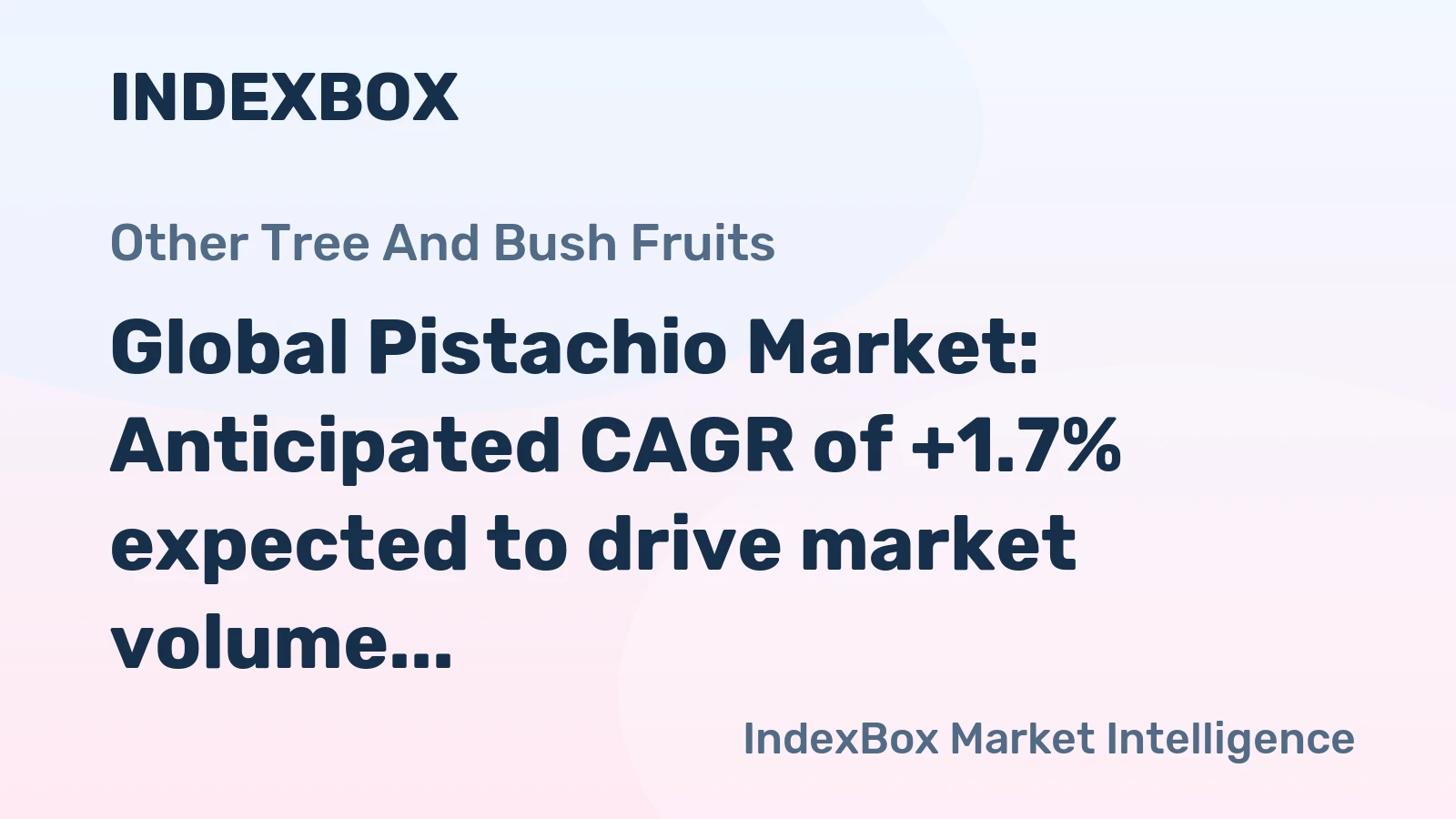 Global Pistachio Market: Anticipated CAGR of +1.7% expected to drive market volume to 1.5M tons by 2035