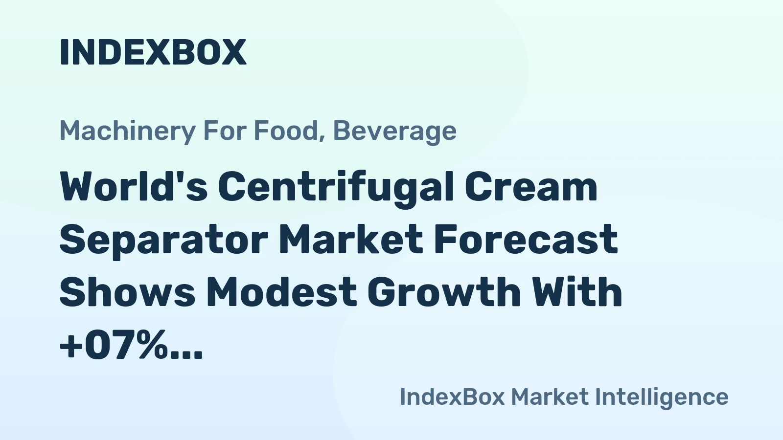 World's Centrifugal Cream Separator Market Forecast Shows Modest Growth With +07% Volume CAGR Through 2035