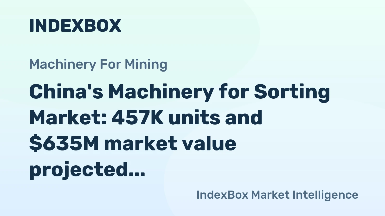China's Machinery for Sorting Market: 457K units and $635M market value projected by 2035